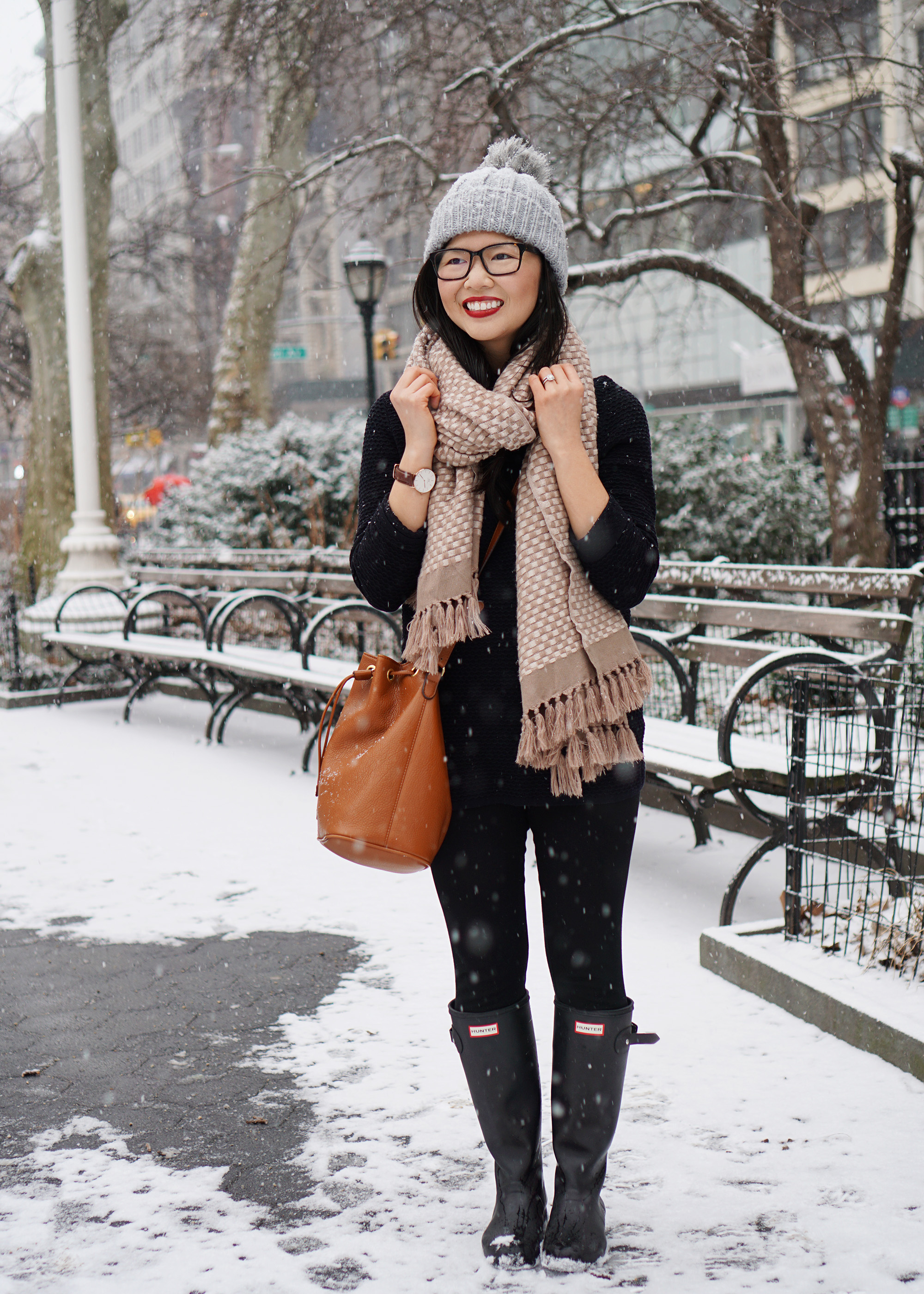 Casual Snow Day Outfit Skirt The Rules NYC Style Blogger